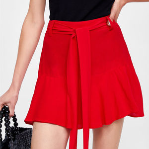 Zara | Shorts | Nwt Zara Size S Red Belted Skort | Poshmark